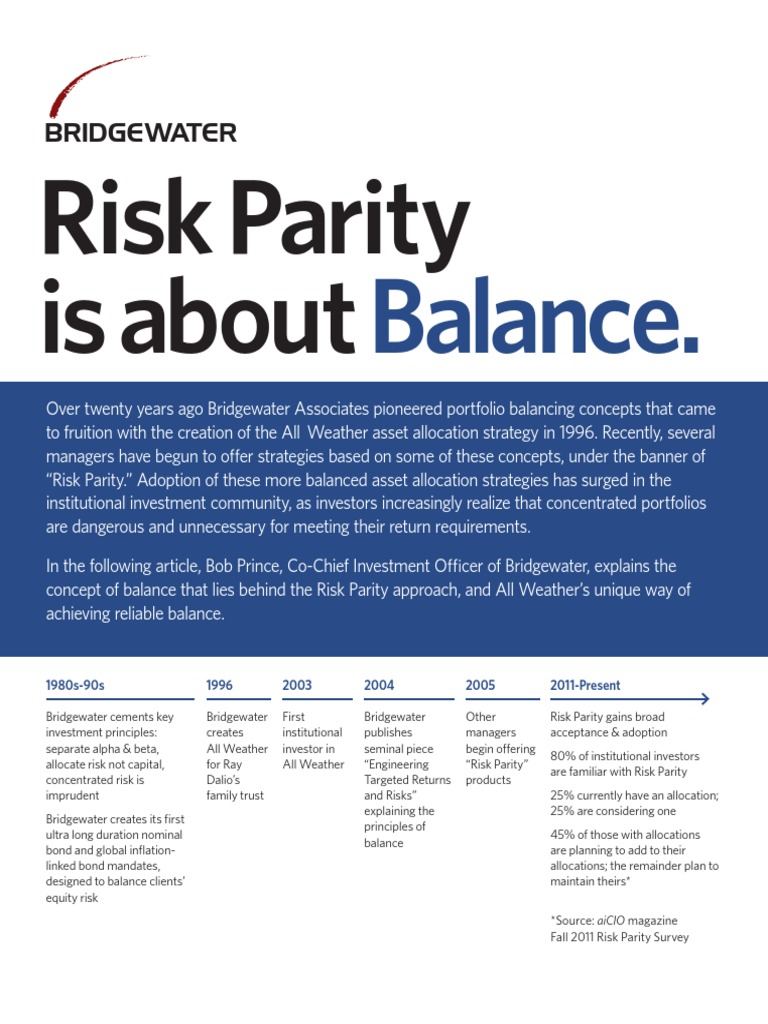 Risk Parity Is About Balance Pdf Asset Allocation Investing