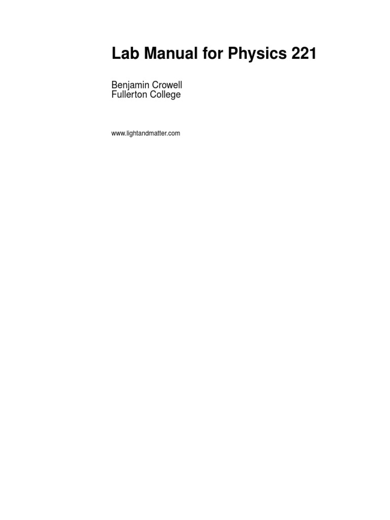 Physics Lab Manual 221 | PDF | Compass | Weighing Scale