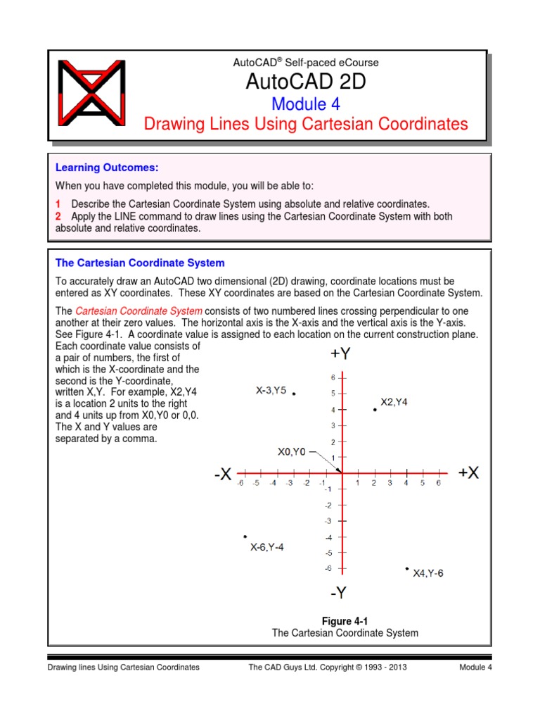 AutoCAD 2D Sample Modules - The CAD Guys | PDF | Cartesian Coordinate ...