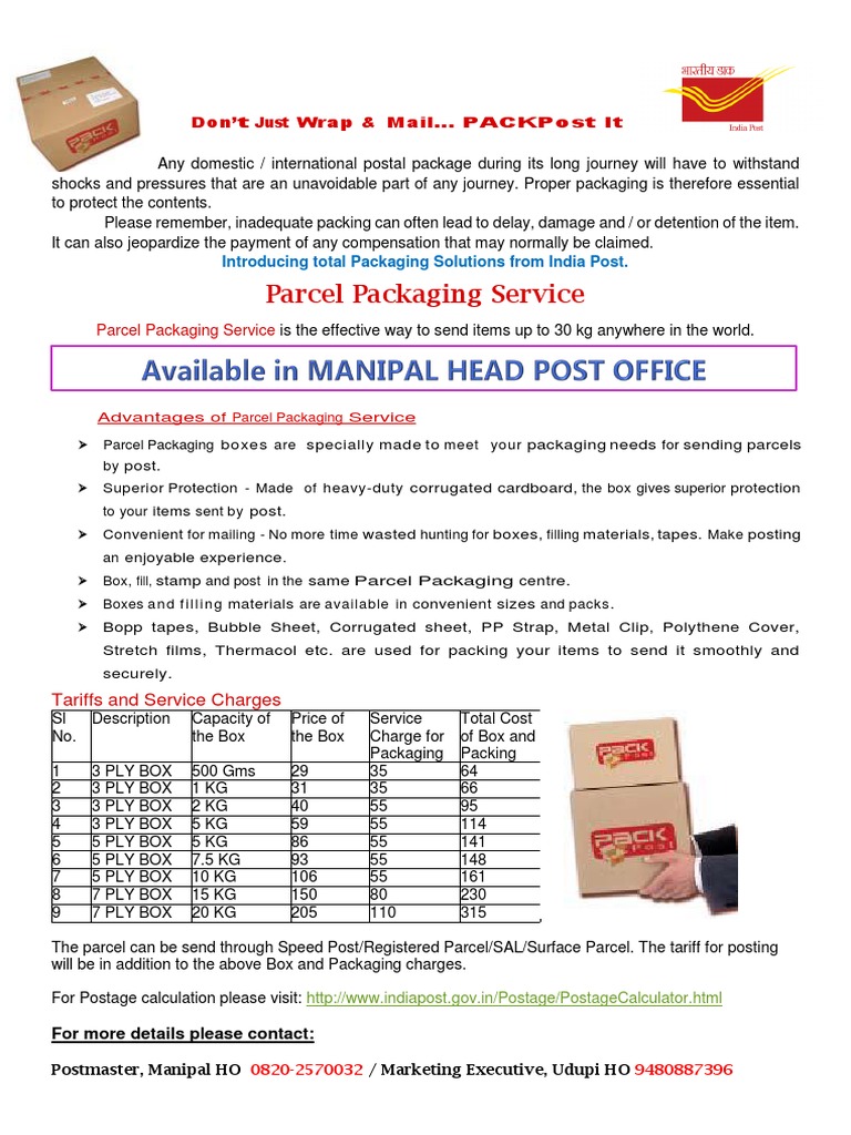 India Post Parcel Packaging Solutions | PDF | Home & Garden | Science ...