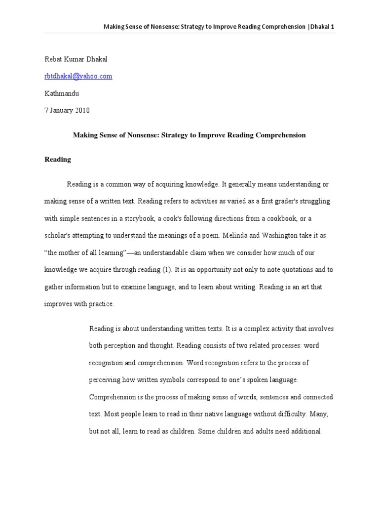 Strategies for Enhanced Reading Comprehension | PDF | Reading ...
