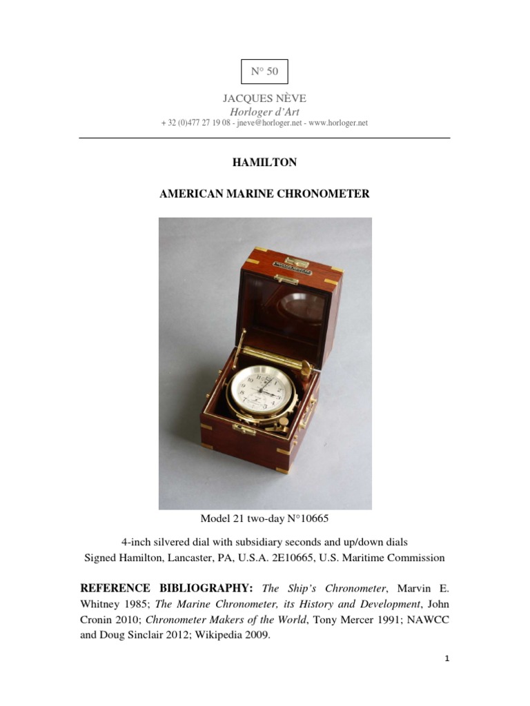 Hamilton Model 21 Marine Chronometer | PDF | Horology | Clock