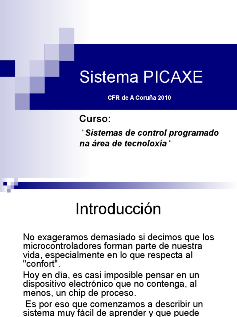 Sistema PICAXE - Montajes | PDF | Microcontrolador | Lenguaje de programación
