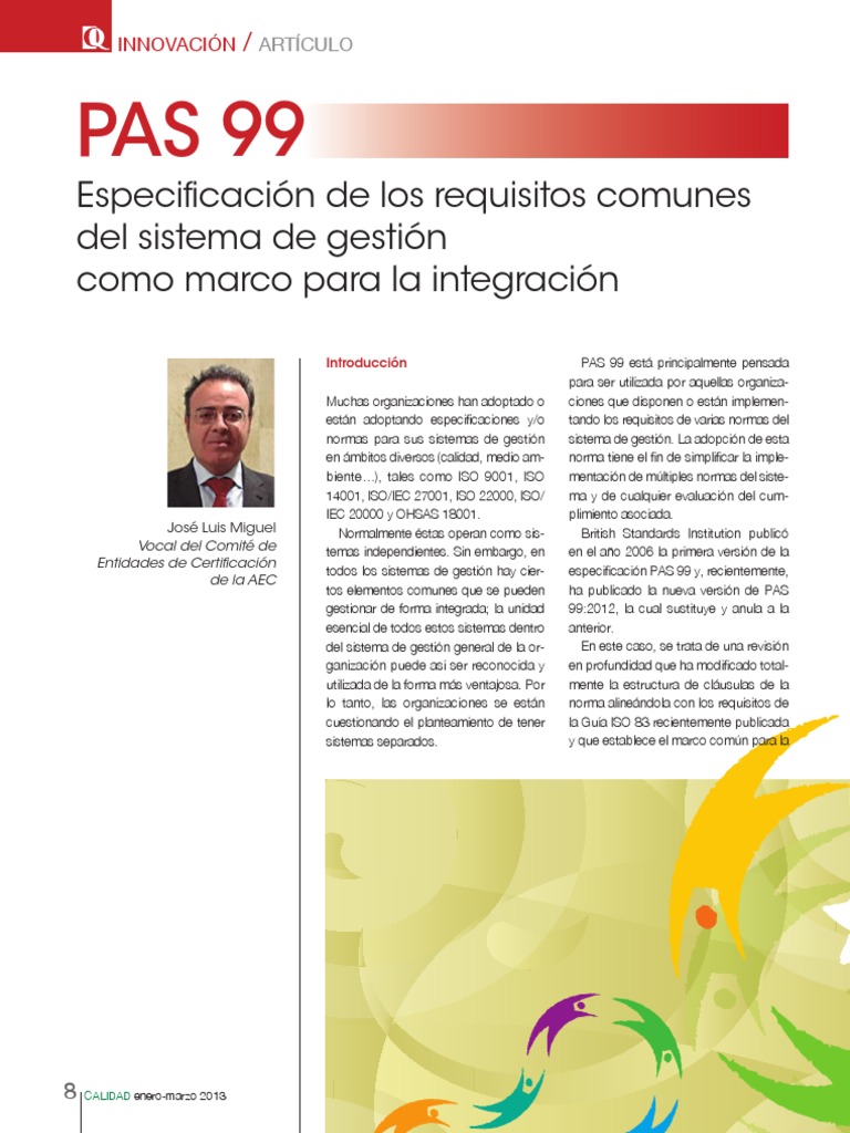 Gestión integrada sistemas con PAS 99 | PDF | Planificación | Calidad ...