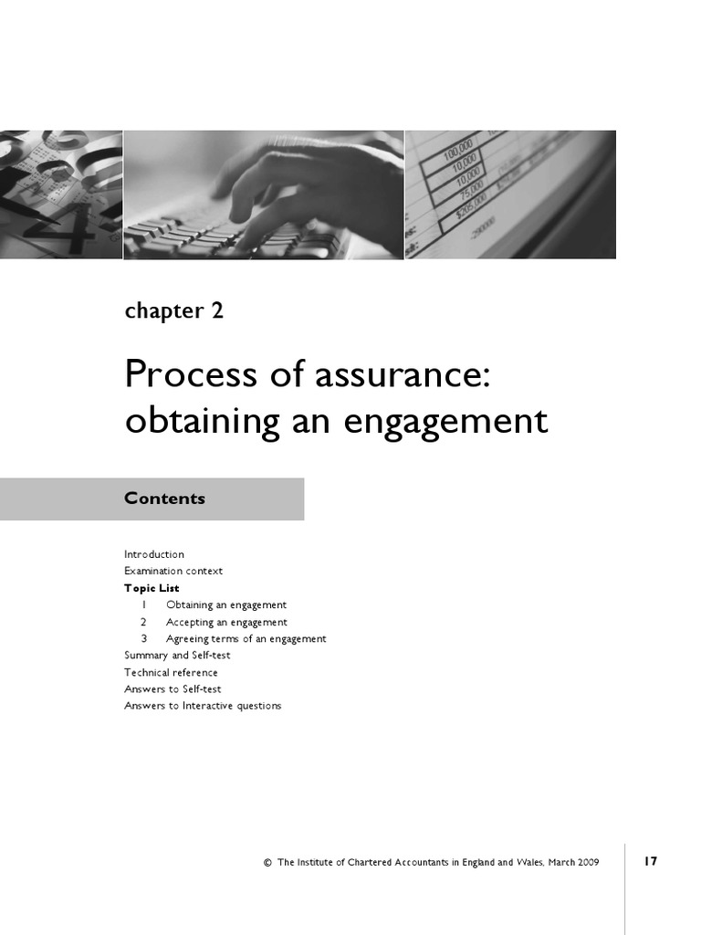 Process of Assurance: Obtaining An Engagement: Topic List | PDF | Audit ...