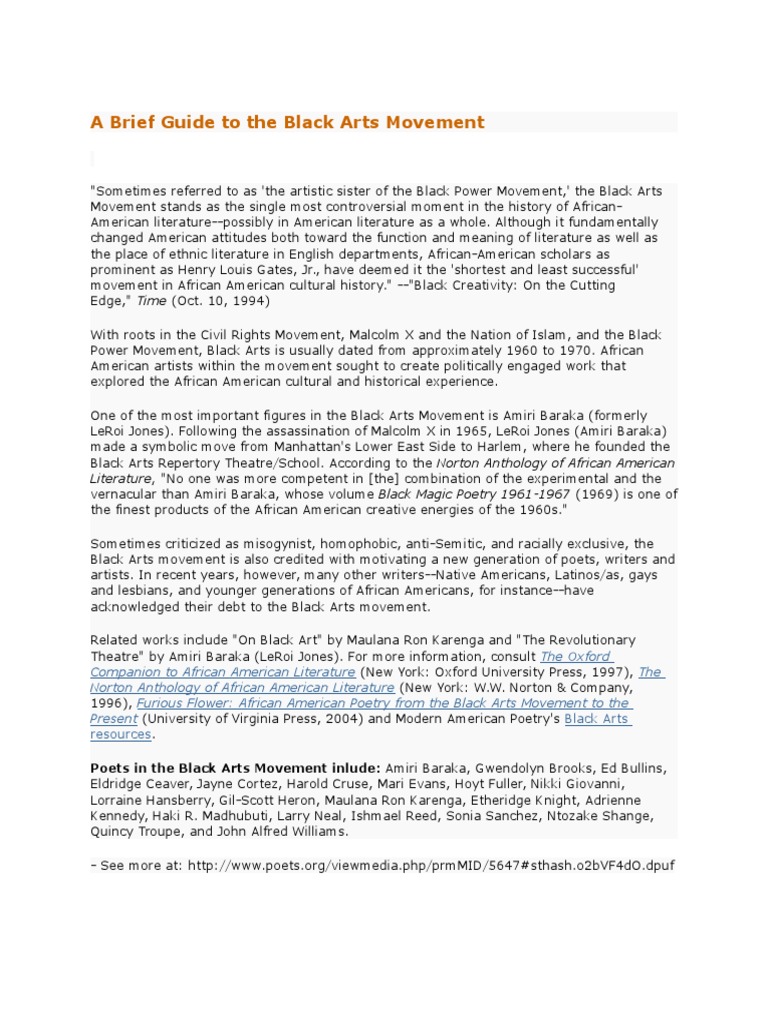 A Brief Guide To The Black Arts Movement | Download Free PDF | African ...
