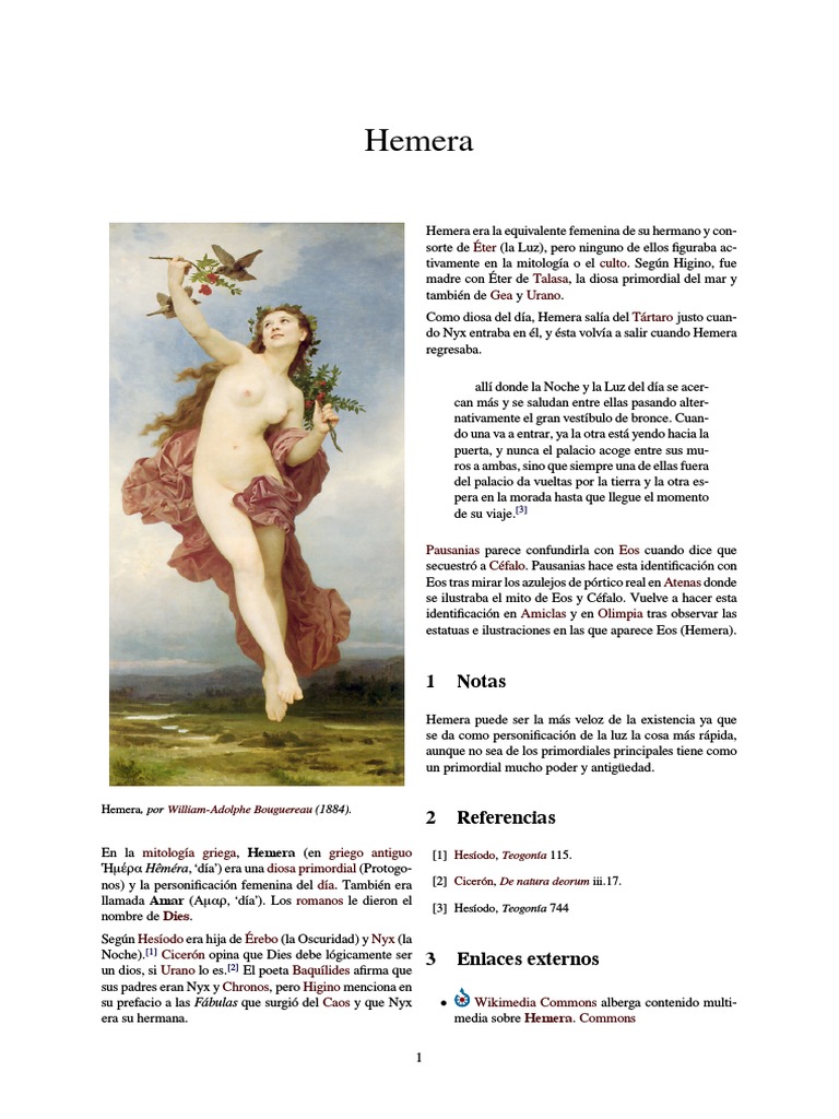 Hemera | PDF | Criaturas legendarias femeninas | Mitología griega