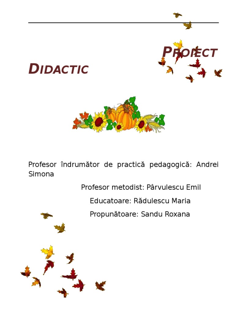Proiect Didactic Pentru Gradinita-Cunoasterea Mediului | PDF