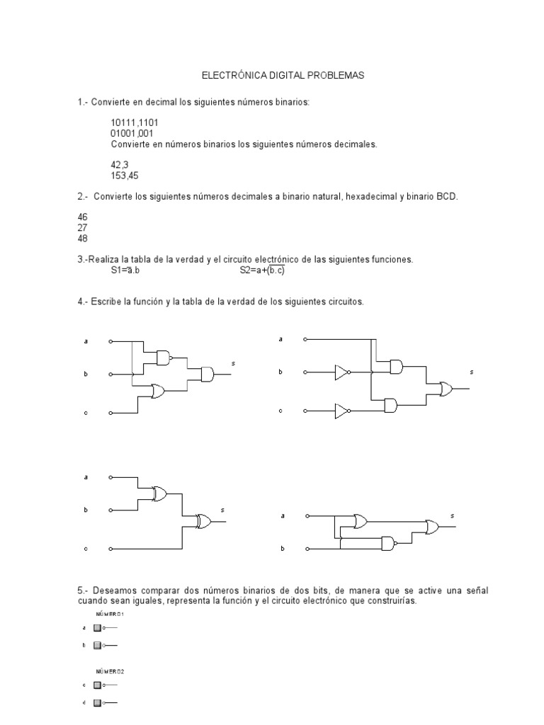 Ejercicios Circuitos Digitales | PDF | Decimal codificado en binario | Science