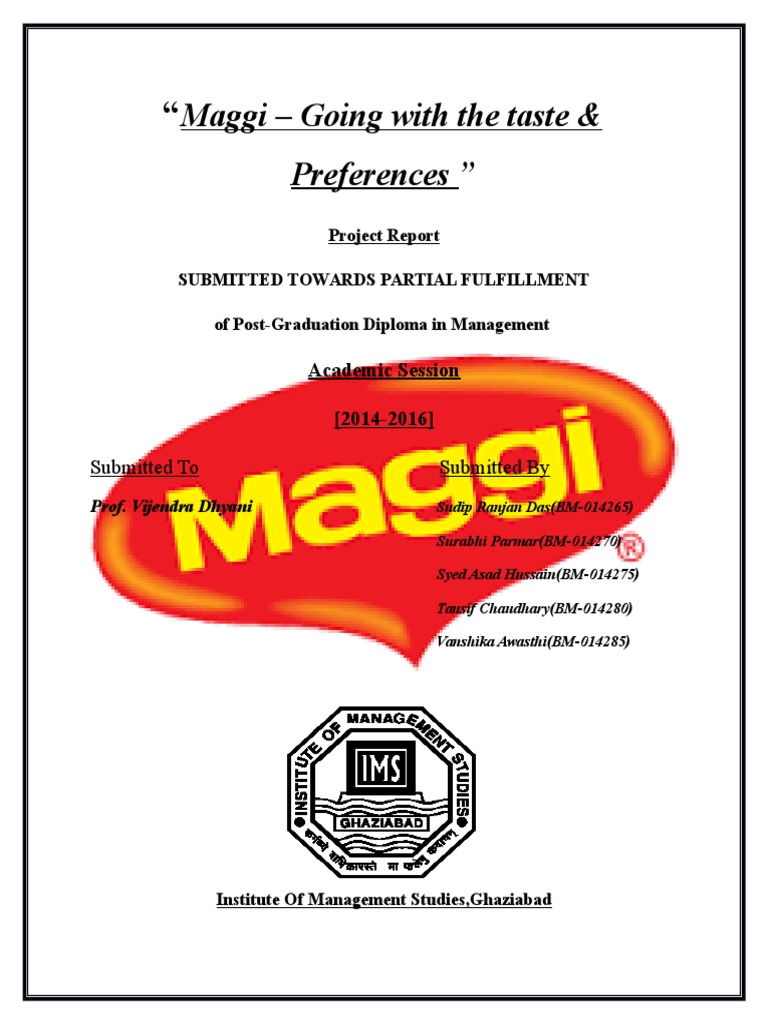 Maggi Marketing Strategy Report | PDF | Nestlé | Food And Drink