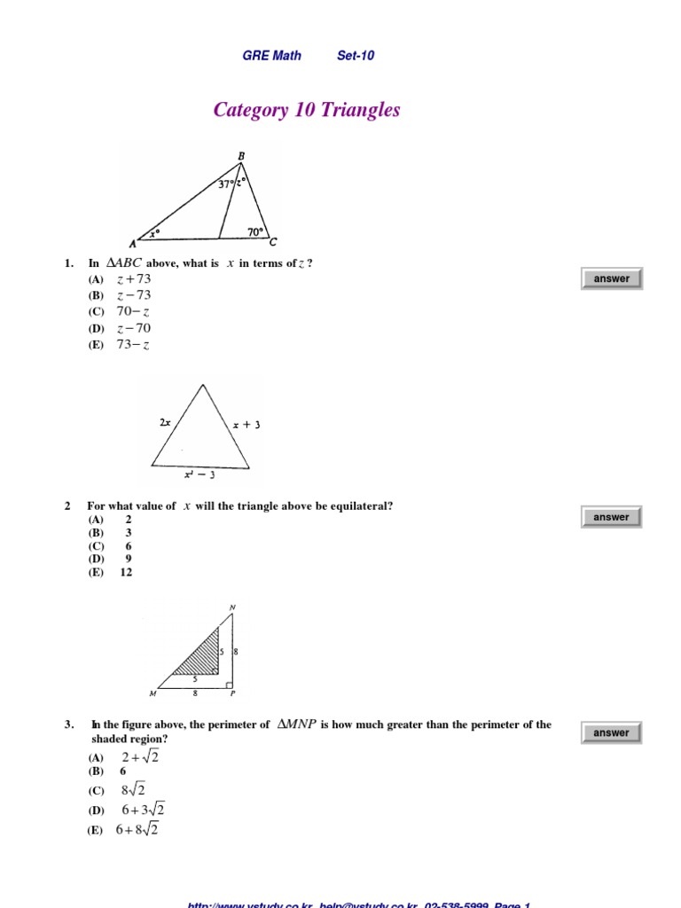 GRE Math 강좌 Set-10 | PDF | Teaching Methods & Materials | Science ...