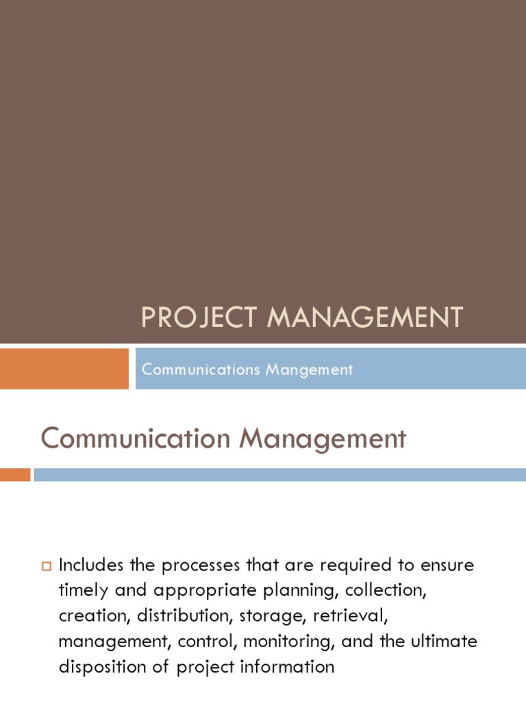Project Management: Communications Mangement | PDF | Project Management ...
