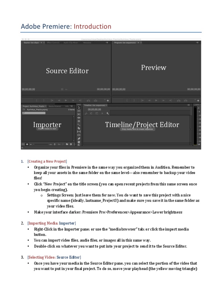 Source Editor Preview: Adobe Premiere | PDF | System Software | Computing