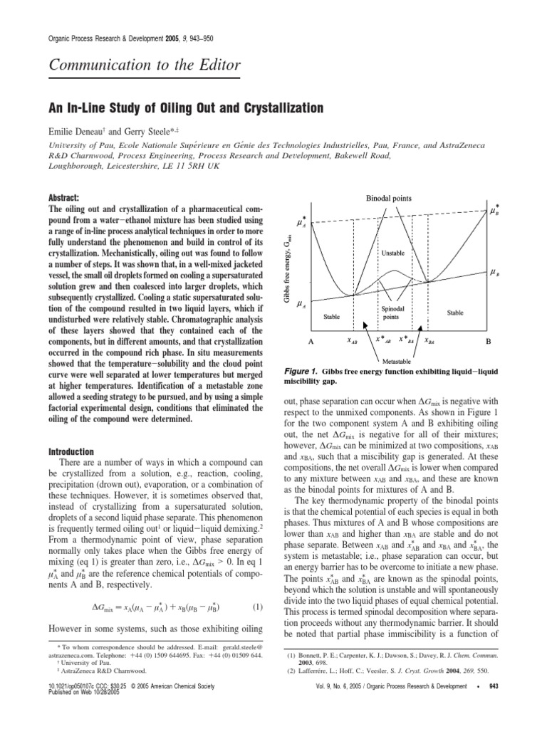 Communication To The Editor: An In-Line Study of Oiling Out and ...