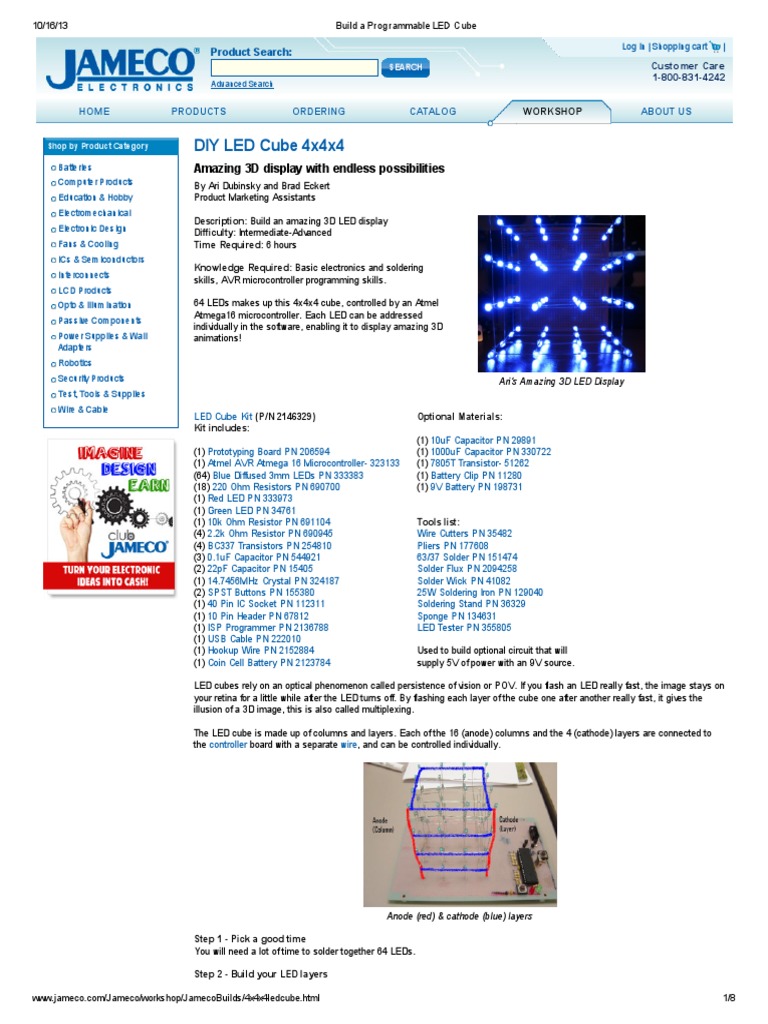 Build A Programmable LED Cube | PDF | Soldering | Electronic Circuits