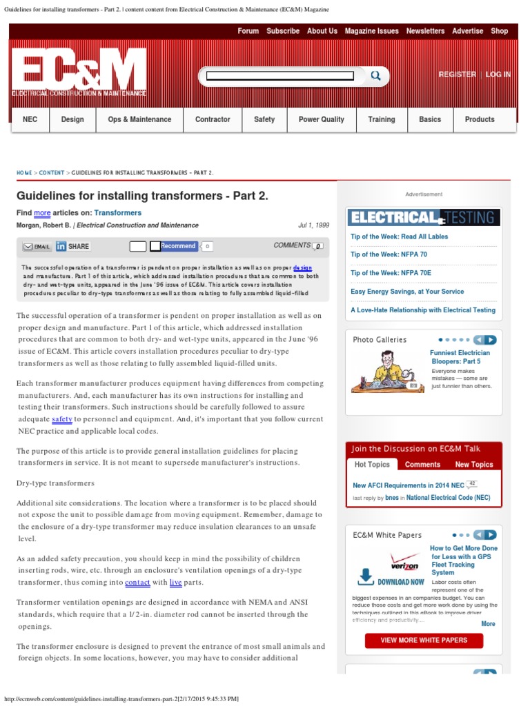 Guidelines For Installing Transformers - Part 2 | PDF | Polychlorinated ...
