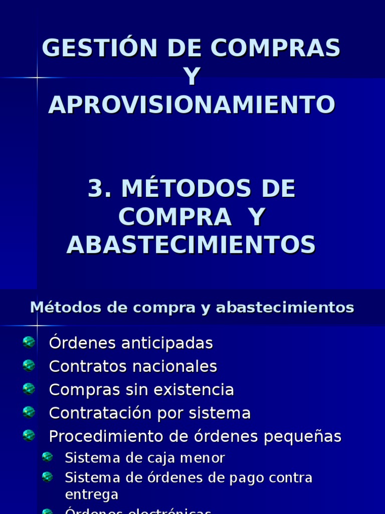 Métodos de compra y abastecimiento: una guía práctica | PDF ...