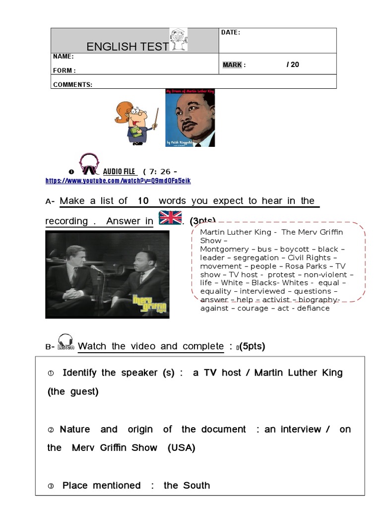 Oral Test An Interview With MLK | Download Free PDF | Martin Luther ...