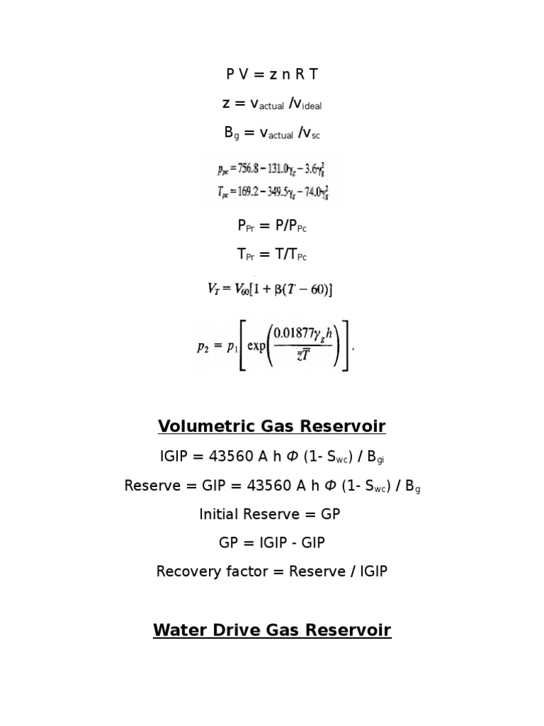 Gas Reservoir Calculations | PDF | Fuels | Petroleum