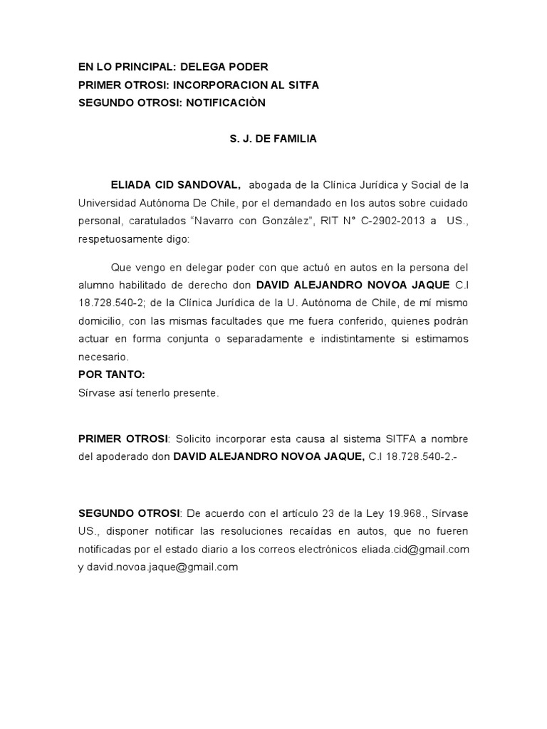 Delega Poder | PDF | Derecho