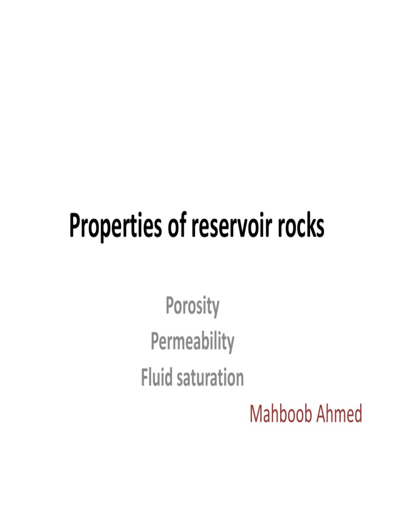 Introduction To Properties of Reservoir Rocks | Download Free PDF ...