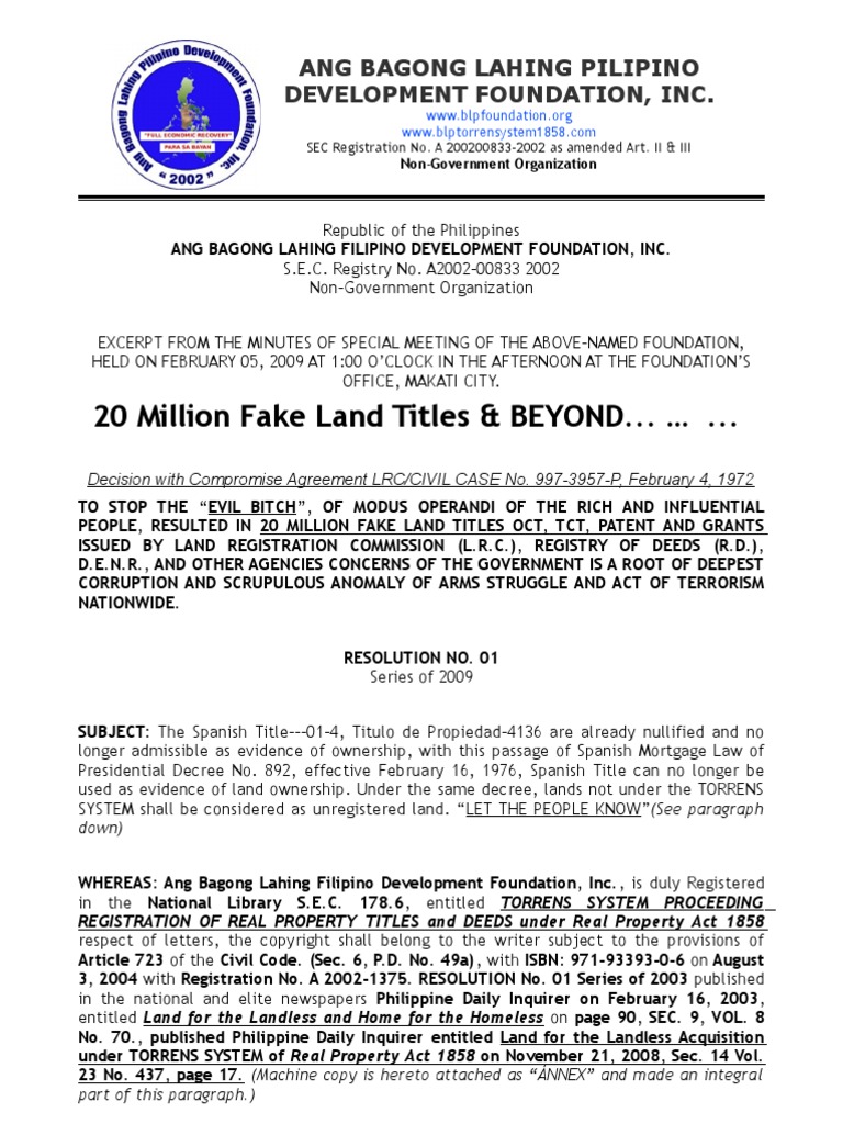 20 Million Fake Land Titles and Beyond | PDF | Law And Economics ...