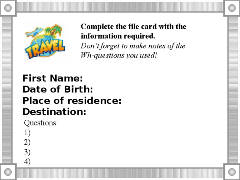 Residence History Information Form | PDF