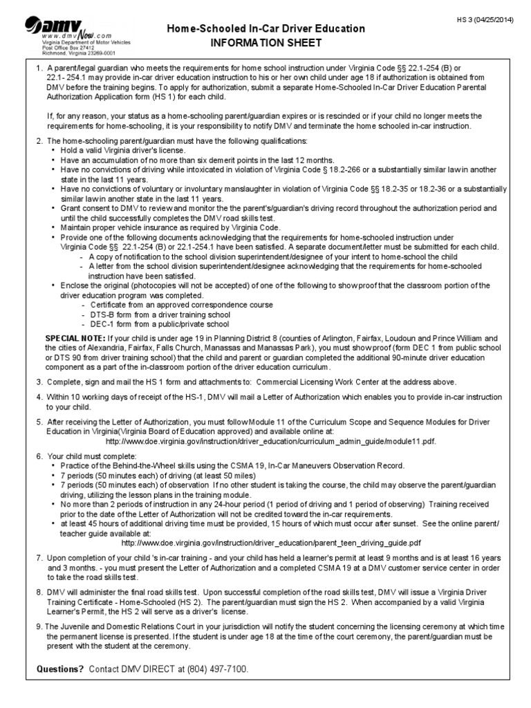 DMV Homeschool Driver | PDF | Homeschooling | Department Of Motor Vehicles
