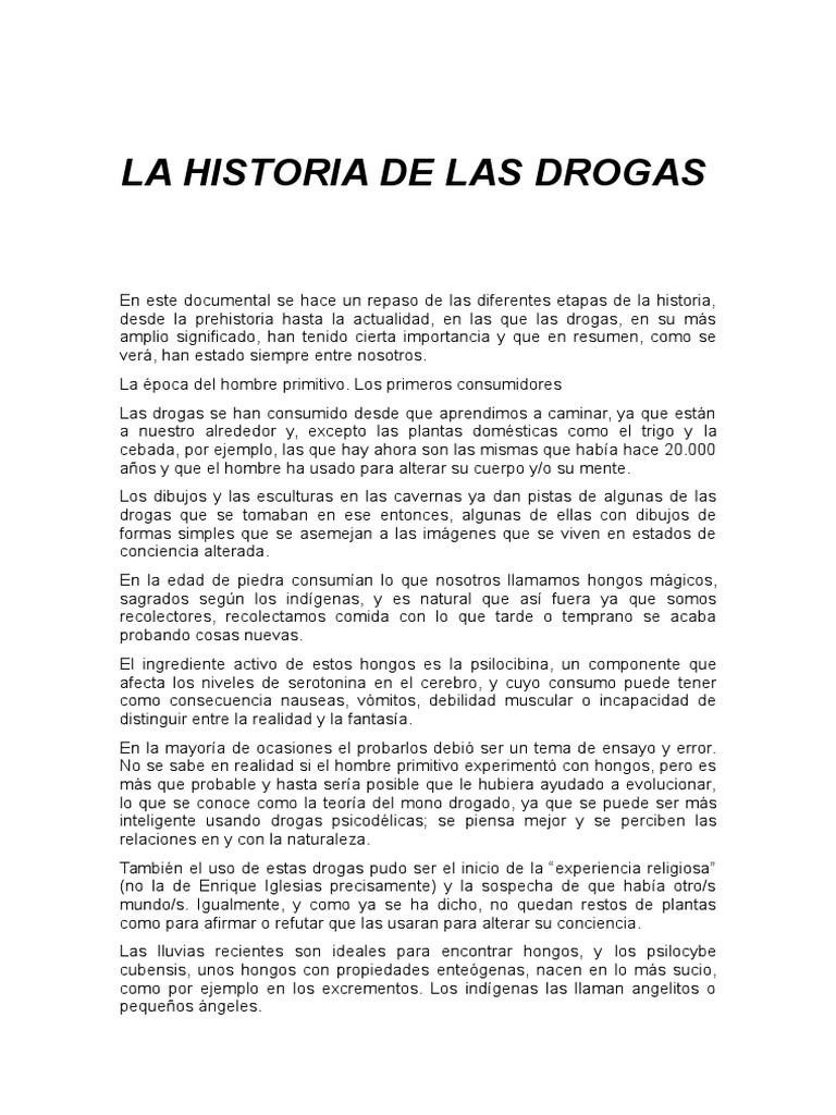 Historia de Las Drogas | PDF | Opio | Dietilamida del ácido lisérgico