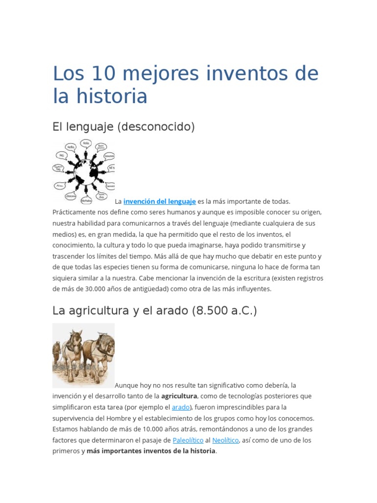 Los 10 Mejores Inventos de La Historia | PDF | Penicilina | Invención