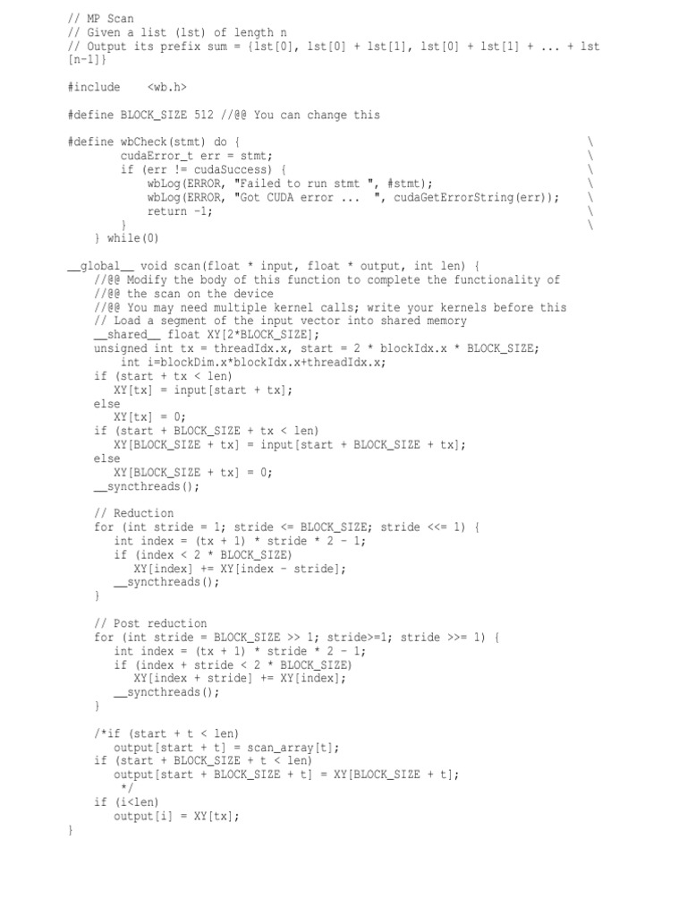 Parallel Scan in C CUda | PDF | Computer Science | Software Development