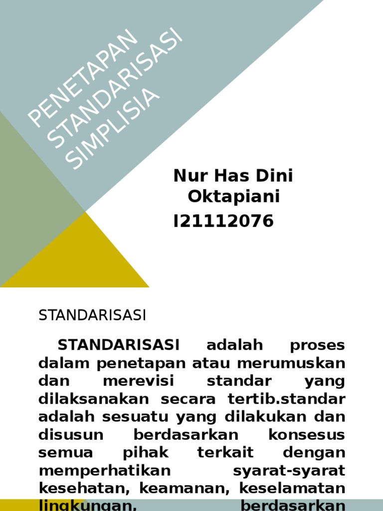 Penetapan Standarisasi Simplisia | PDF