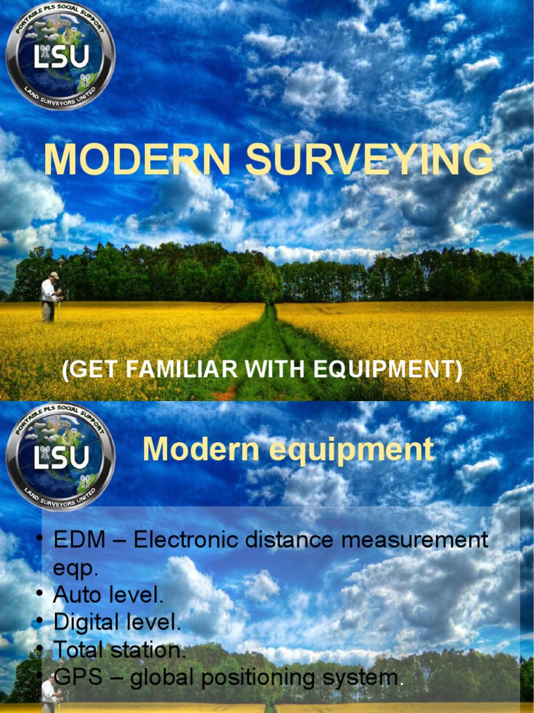 Modern Surveying: (Get Familiar With Equipment) | PDF | Surveying | Optics