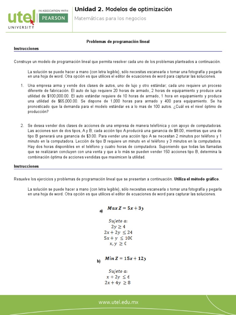 Programación Lineal | PDF | Programación lineal | Optimización Matemática