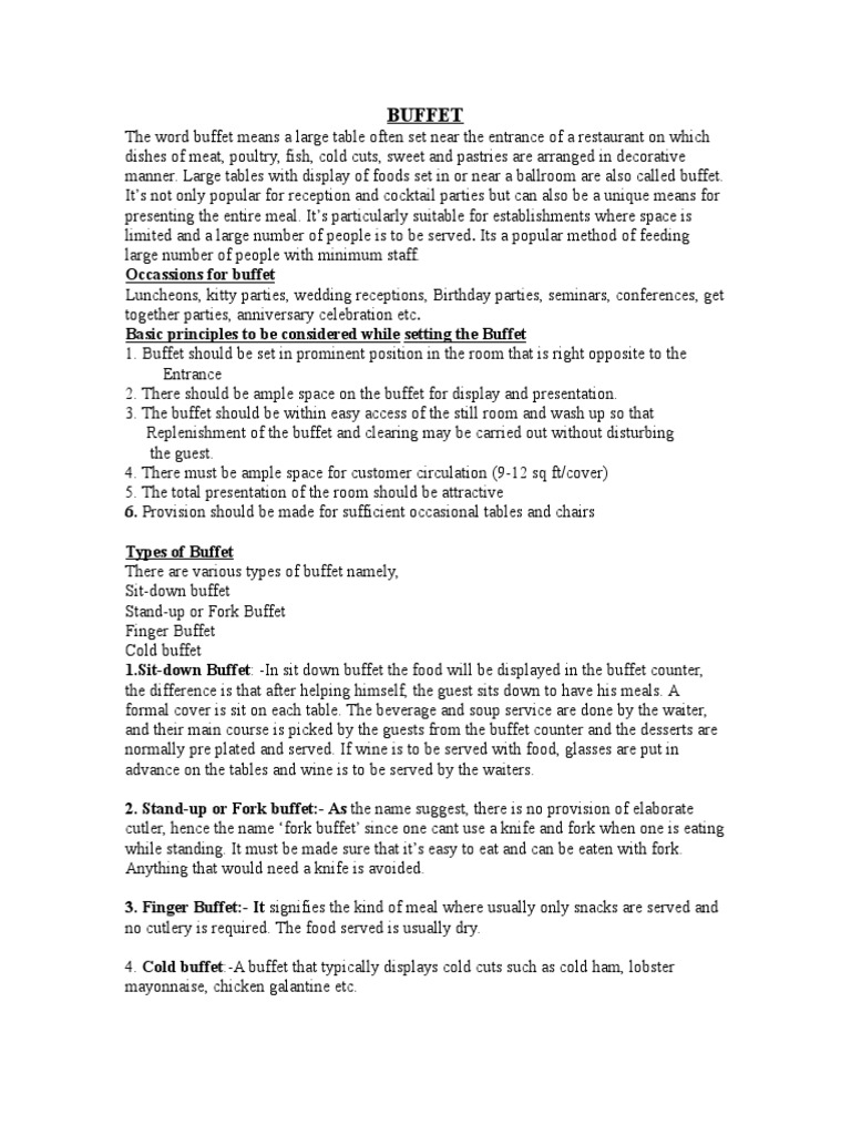 Buffet | PDF | Tableware | Buffet