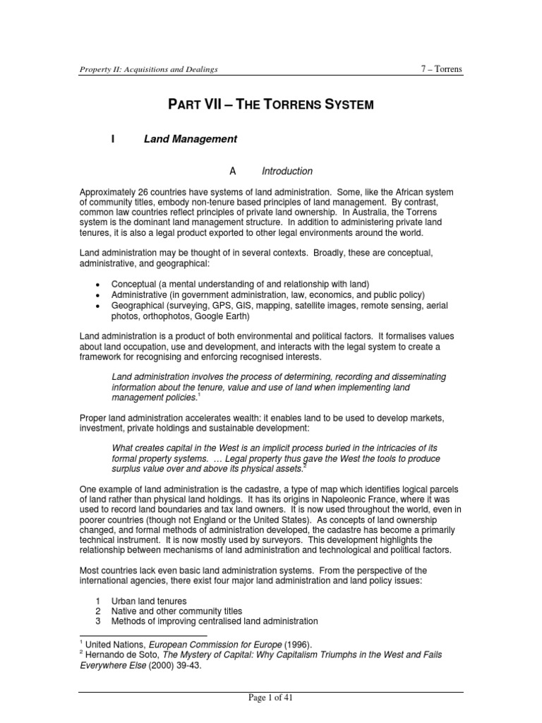 Part VII - The Torrens System | PDF | Conveyancing | Deed