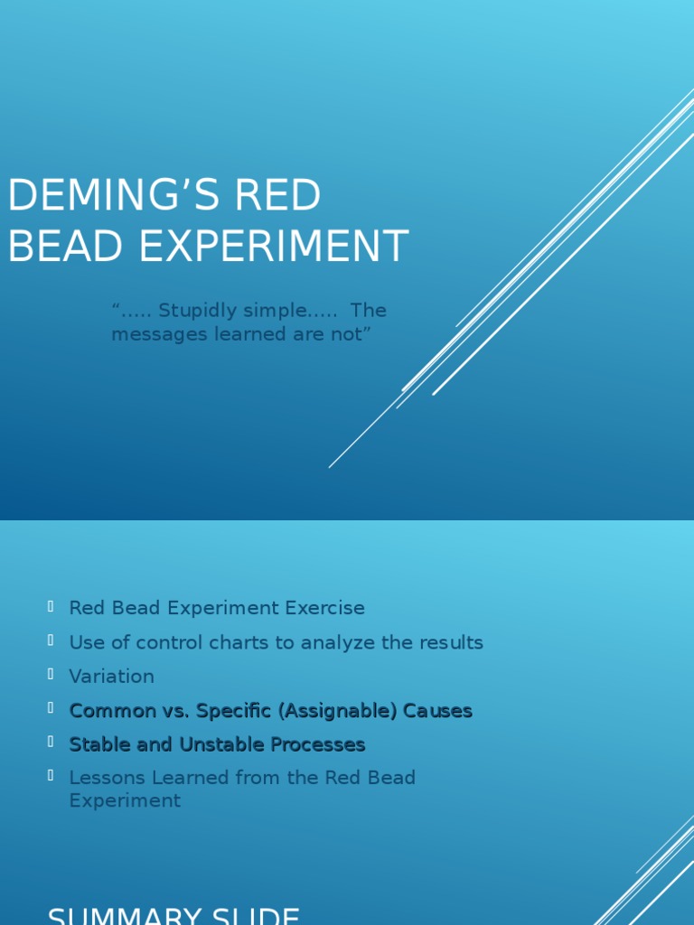 Red Bead Experiment | PDF | Time Series | Normal Distribution