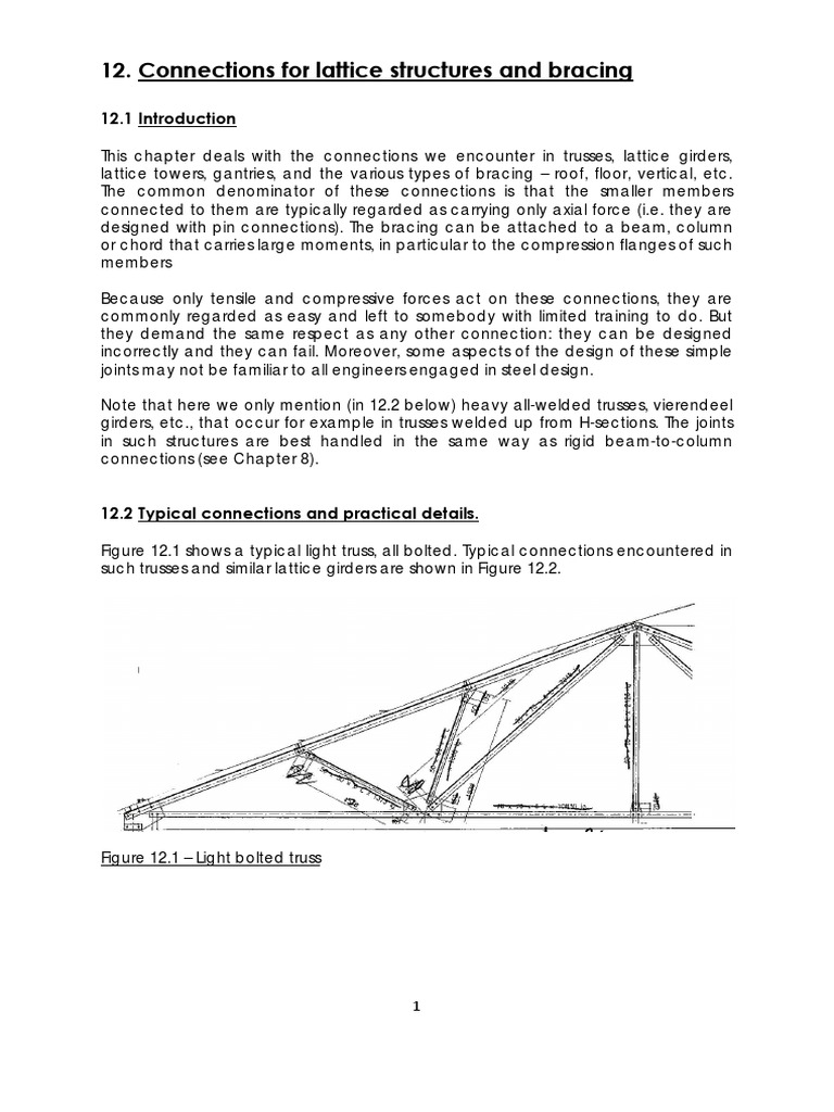 Lattice Truss Connection Design Details | PDF | Truss | Beam (Structure)