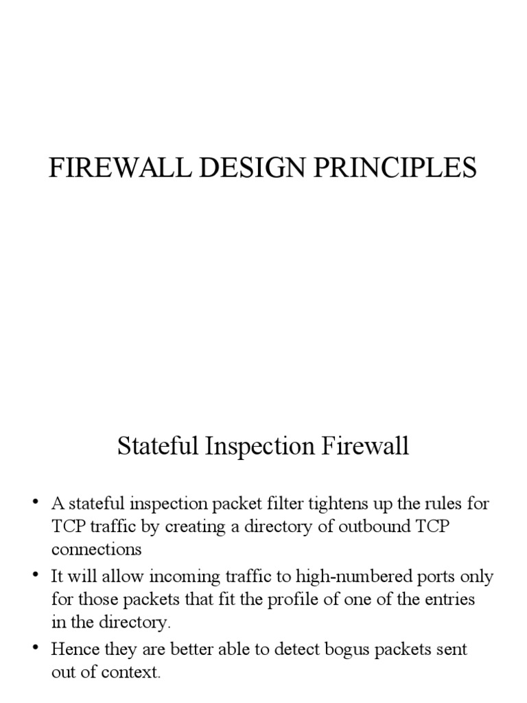 Firewall Design Principles | PDF | Firewall (Computing) | Proxy Server