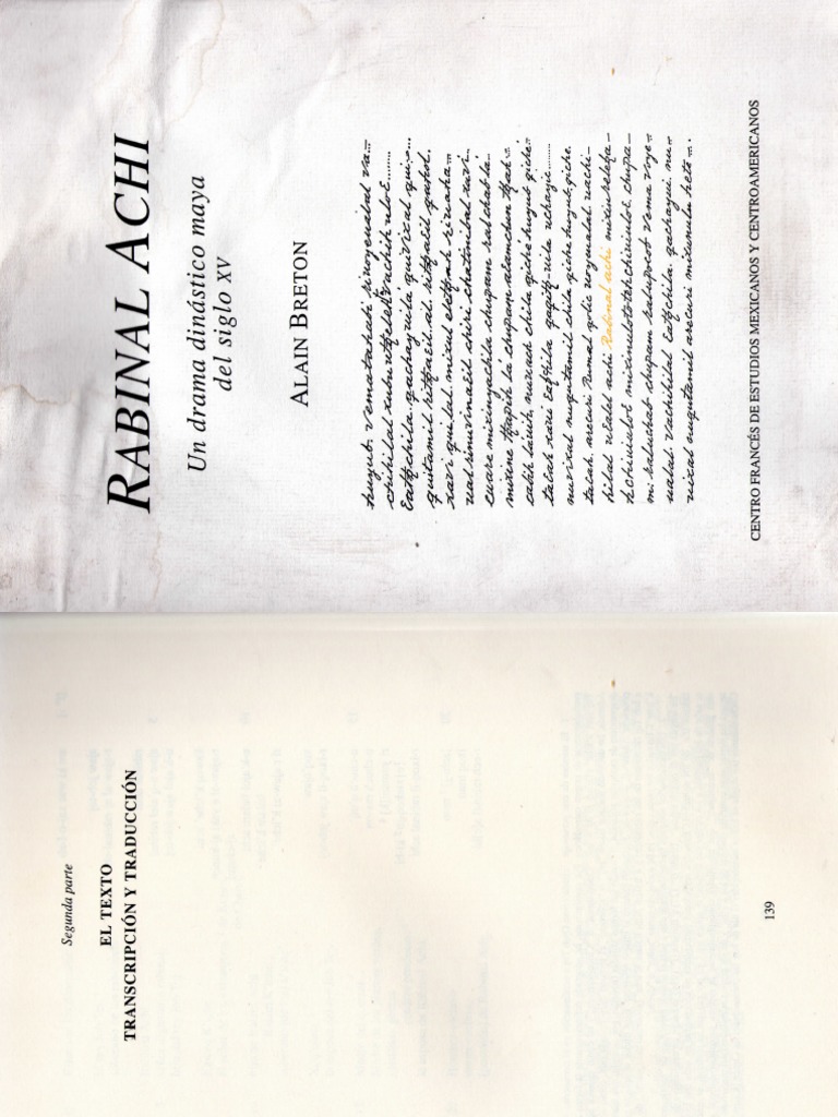 Rabinal Achi - Alain BRETON | PDF