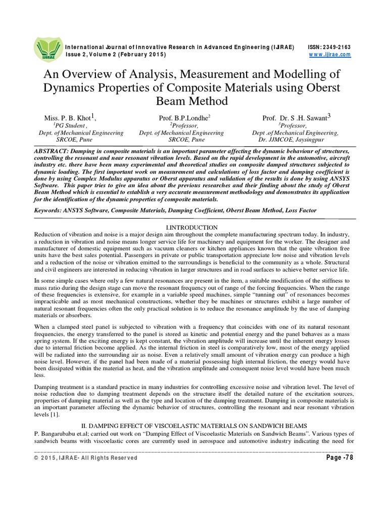 IJIRAE::An Overviewof Analysis, Measurement and Modelling of Dynamics ...