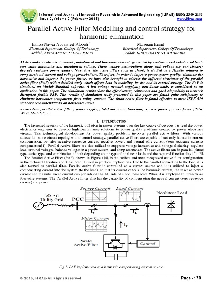 IJIRAE:: Parallel Active Filter Modelling and Control Strategy For ...