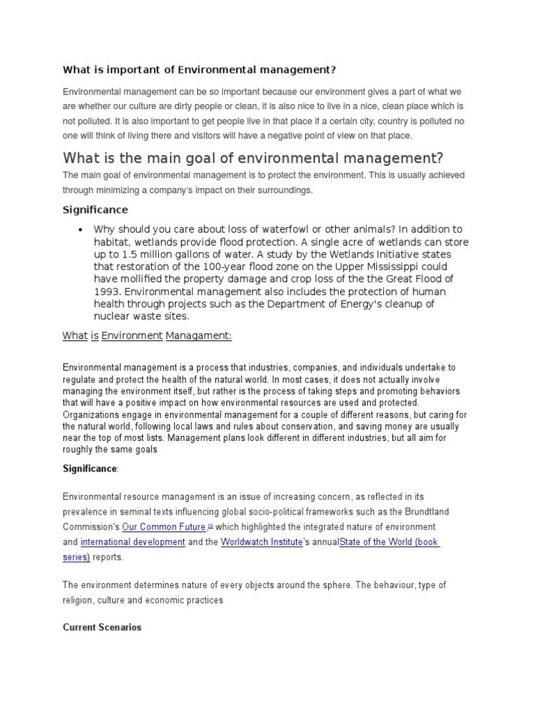 EVS Project | PDF | Environmental Resource Management | Sustainability