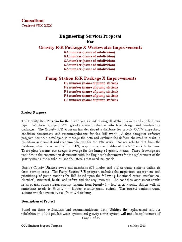 01 Engineer Proposal Template | Surveying | Specification (Technical ...