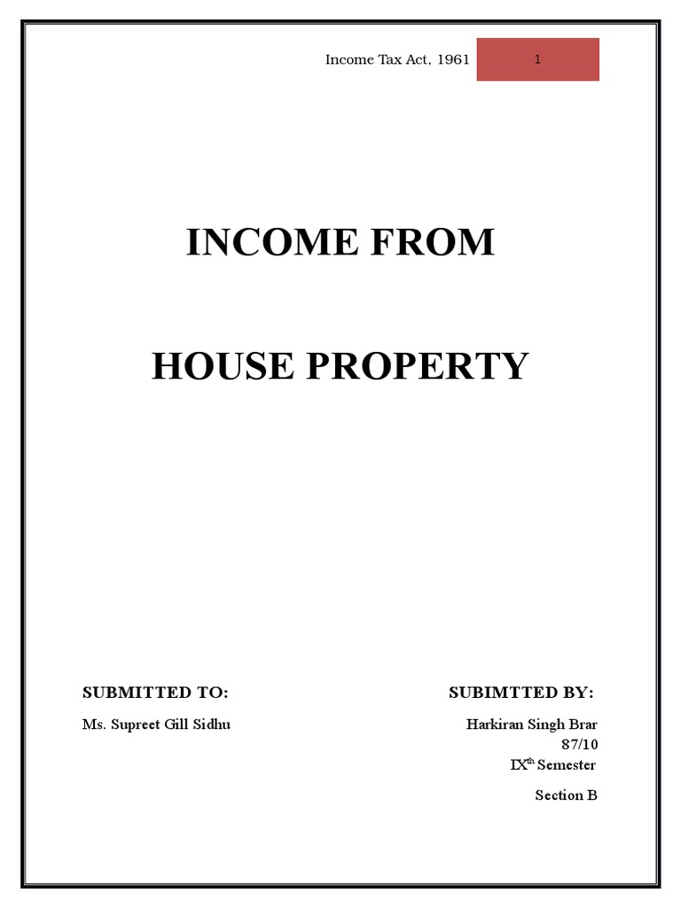 Income From House Property | PDF | Loans | Tax Deduction