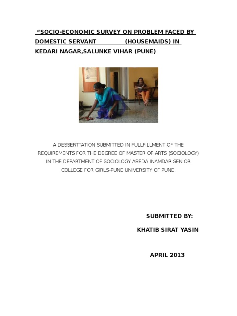 SOCIO Economic Survey | Domestic Worker | Questionnaire