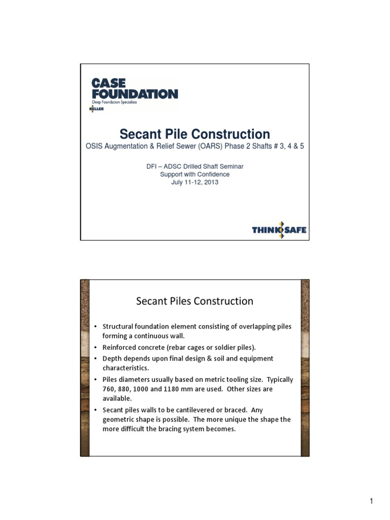 Secant Pile Construction Techniques | PDF | Deep Foundation ...