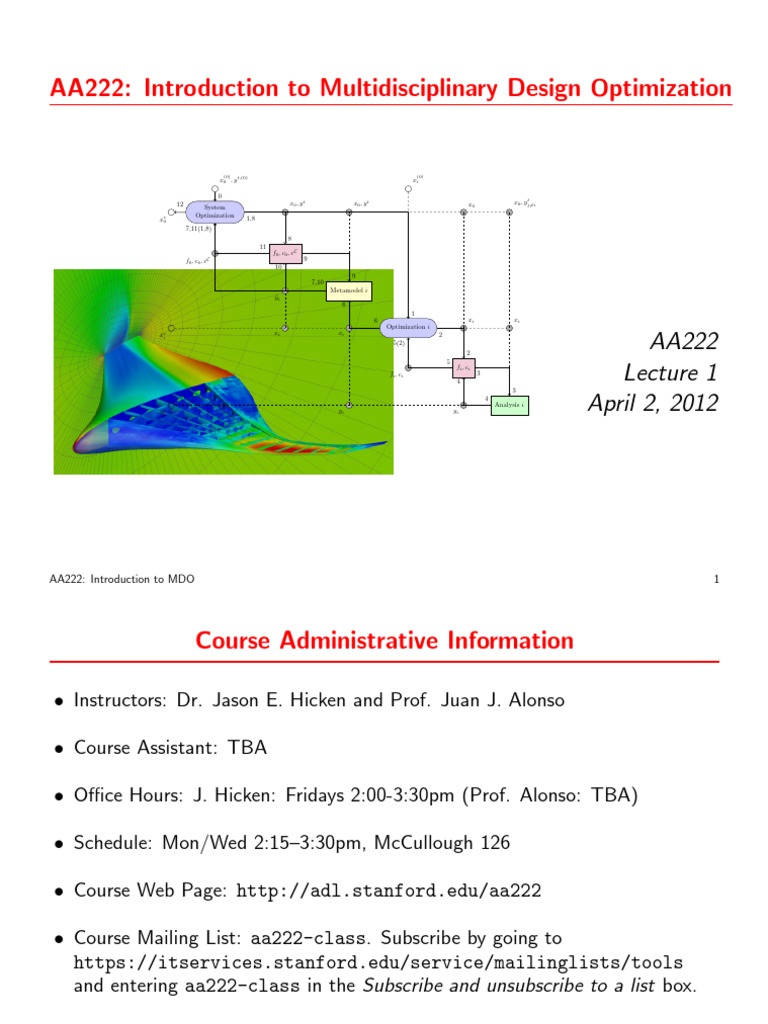 AA222 Lecture1 | PDF | Boundary Layer | Mathematical Optimization