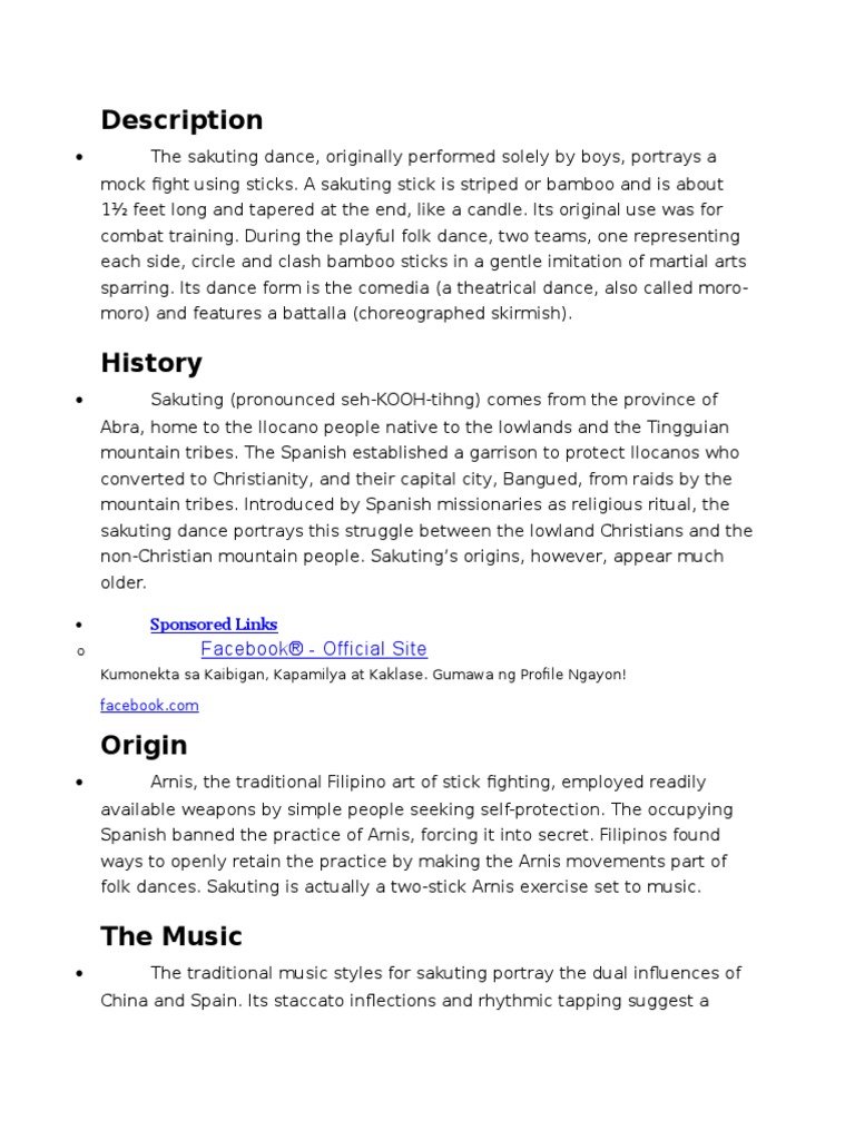 Sakuting (Philippine Folk Dance) | PDF | Dances | Philippines