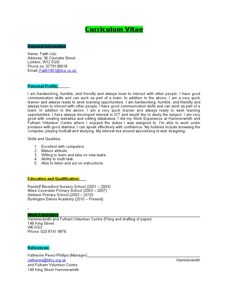 Curicculum Vitae | PDF